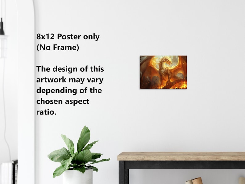 Gold Dragon Wall Art - Dragon of Light Poster - Fantasy Art Canvas ...