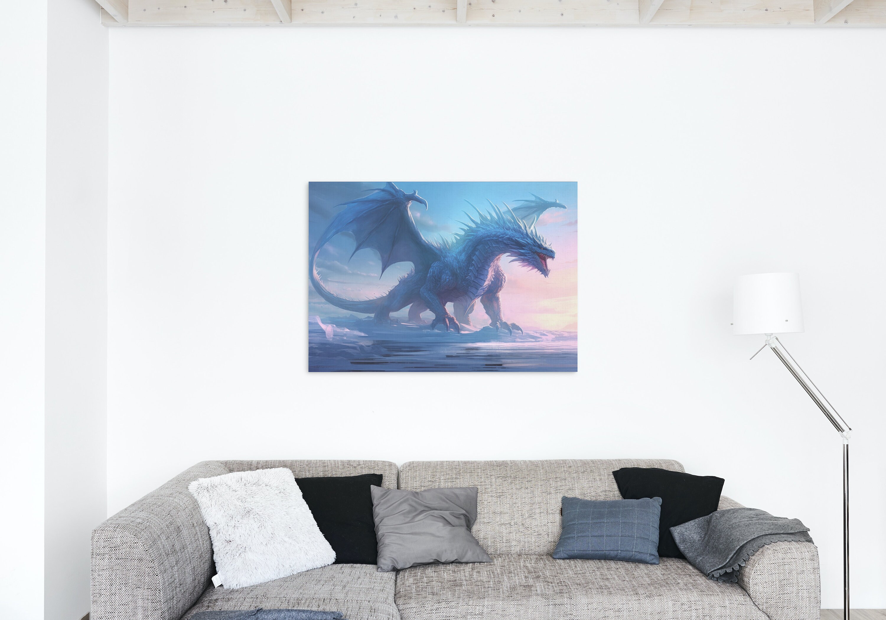 Blue Dragon Digital Art Download Printable Wall Decor - Etsy