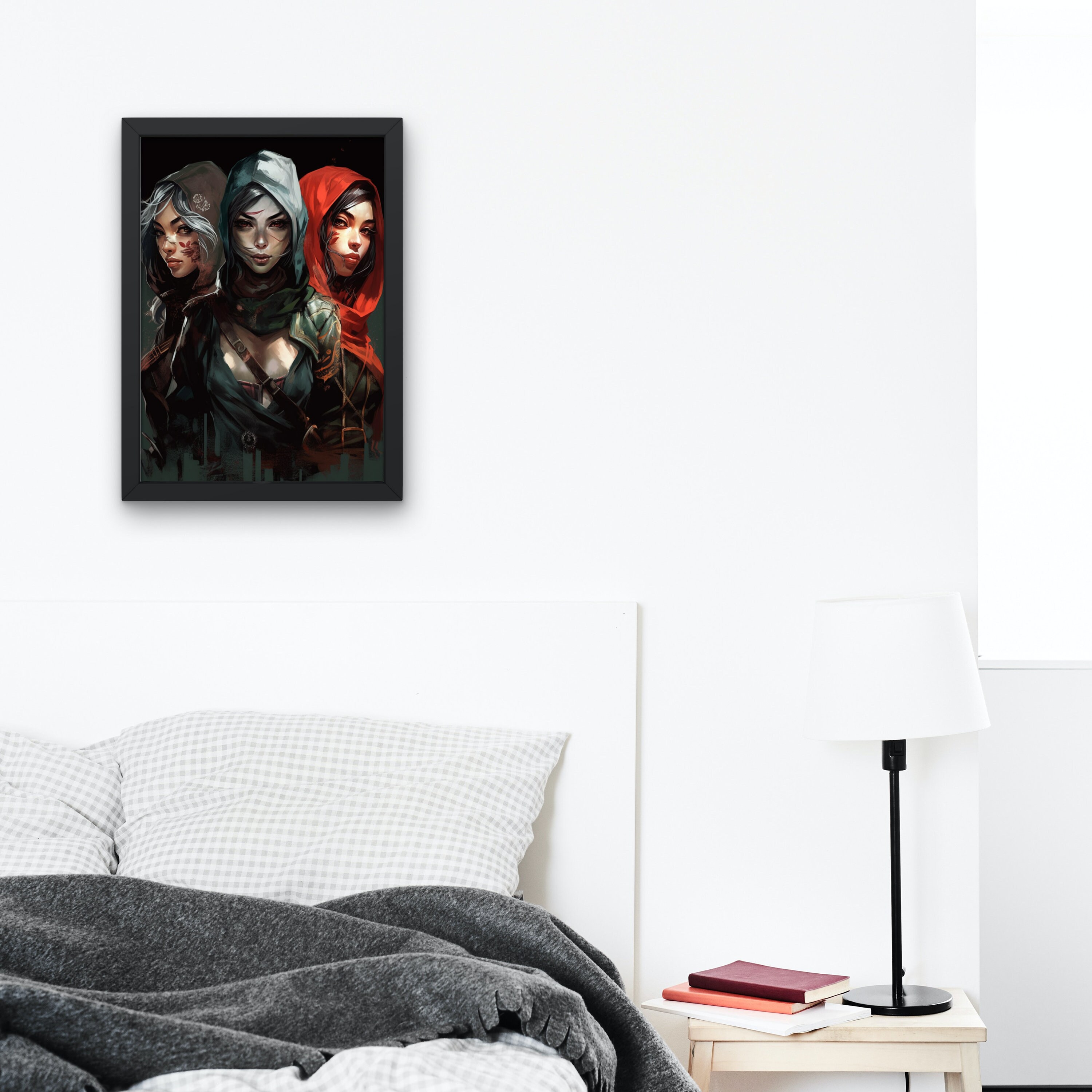 Ninja Digital Wall Art Trio - Printable Anime Ninja Girl Portraits ...