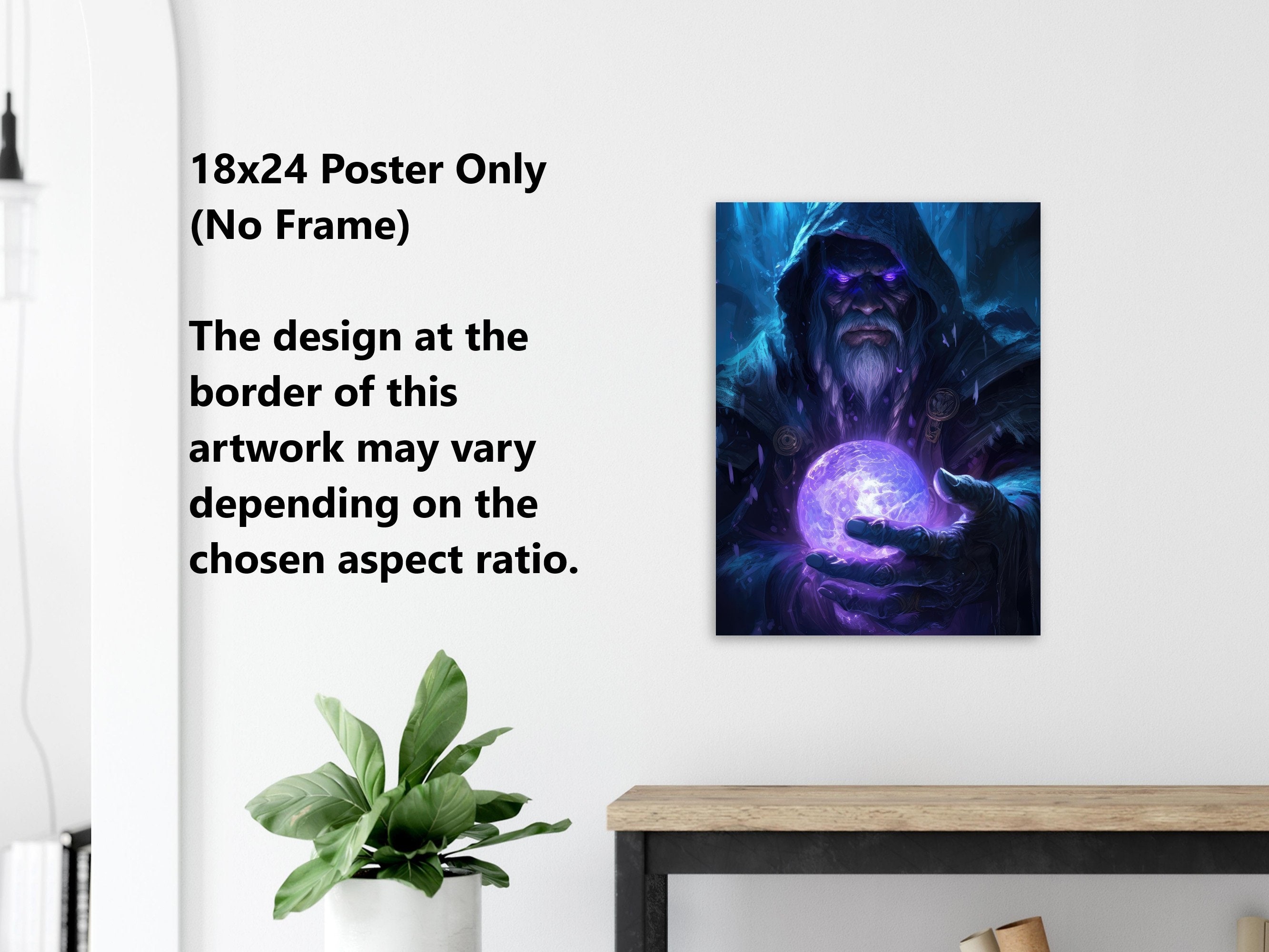 Magician Wall Art Warlock Poster Mage Spellcaster Fantasy Art Print ...