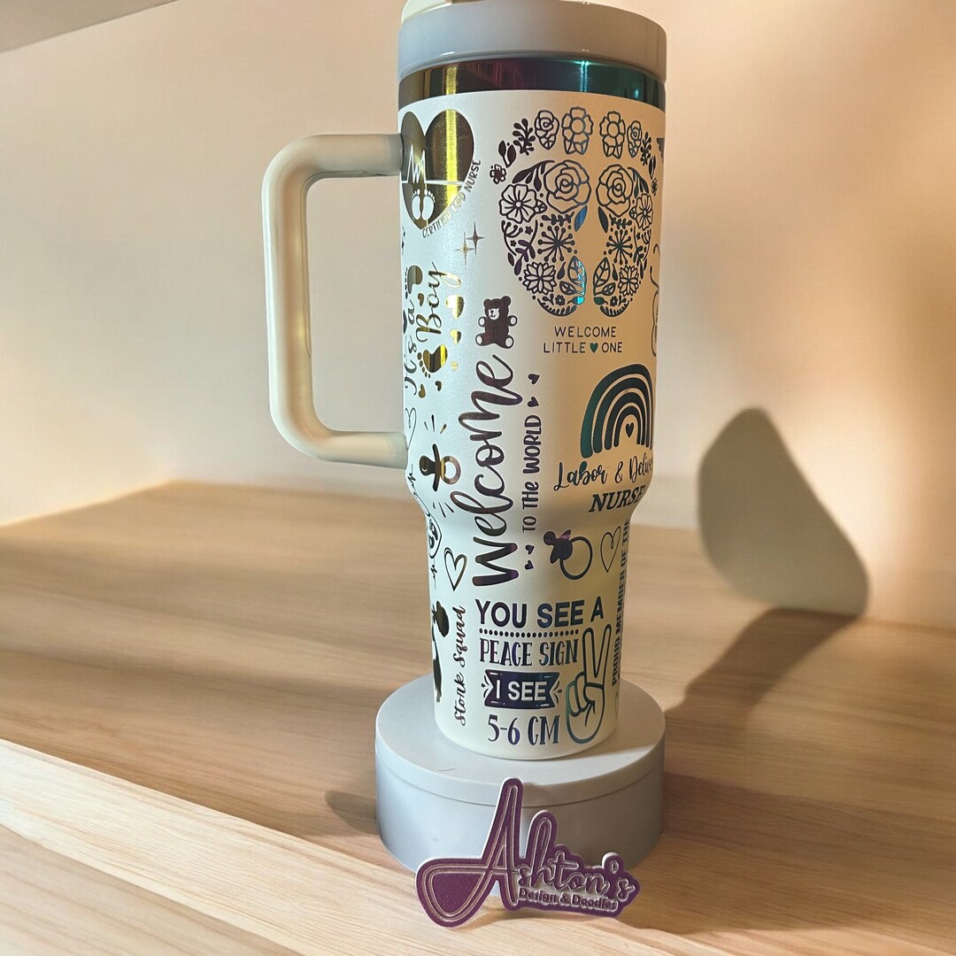 40oz Custom Labor and Delivery Nurse Holographic Tumbler, Engraved ...