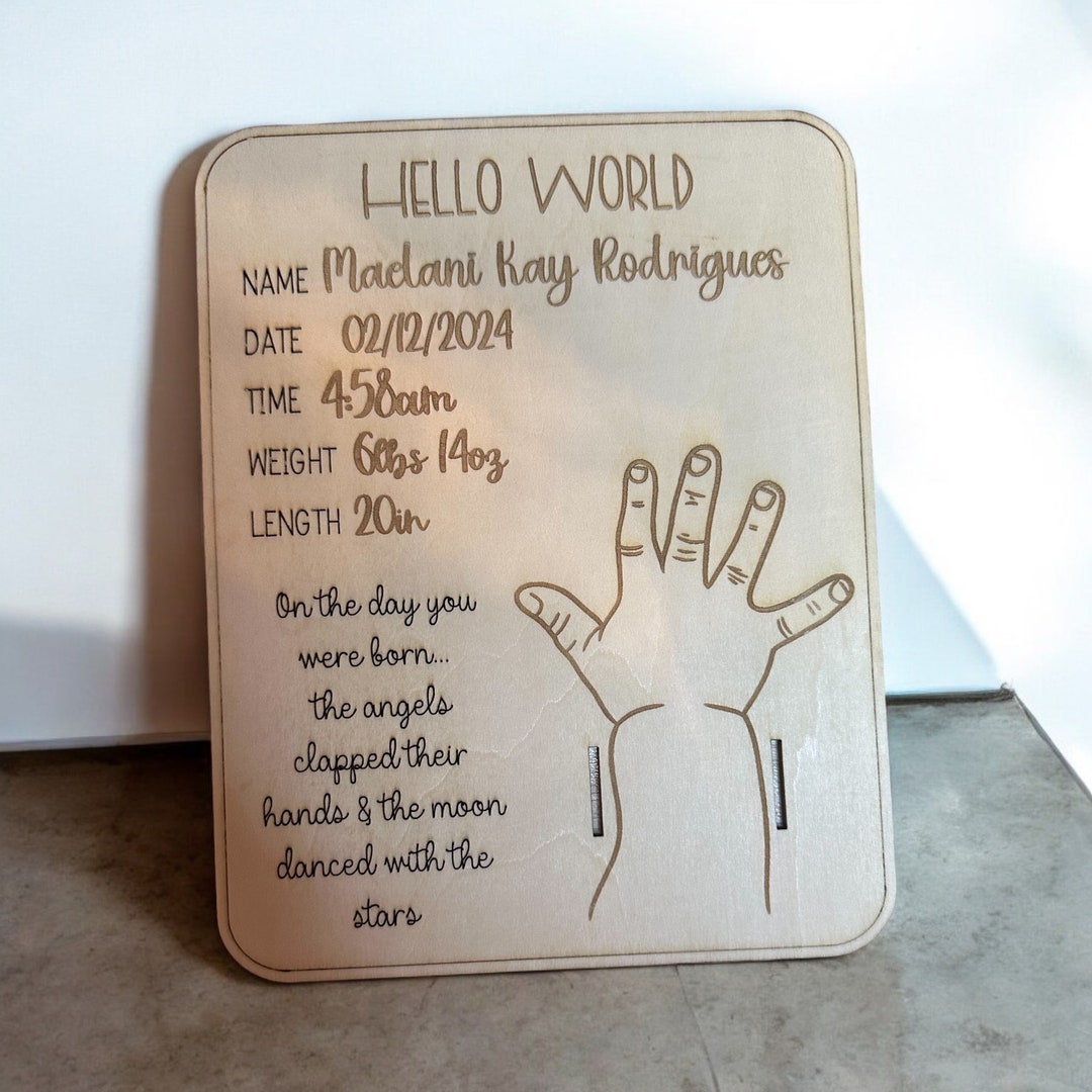Personalized Baby Birth Stats Sign - Newborn Gift & Keepsake - Etsy