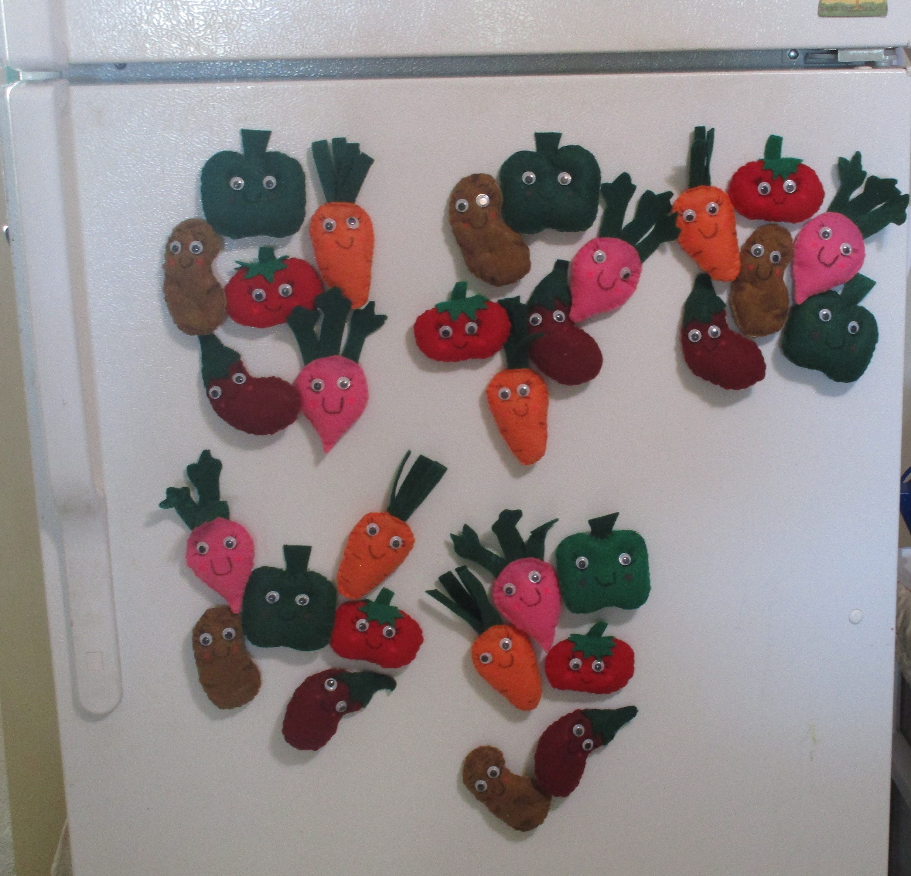 Smiling Vegetable Magnets Set - Etsy