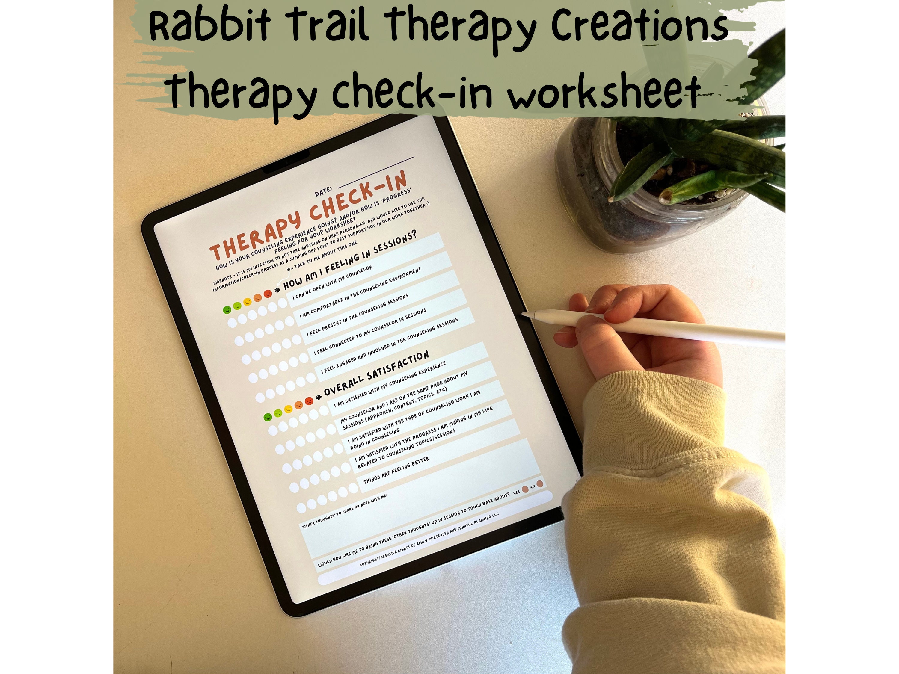 Therapy Client Check-in Worksheet | 1-page PDF + Printer-friendly ...