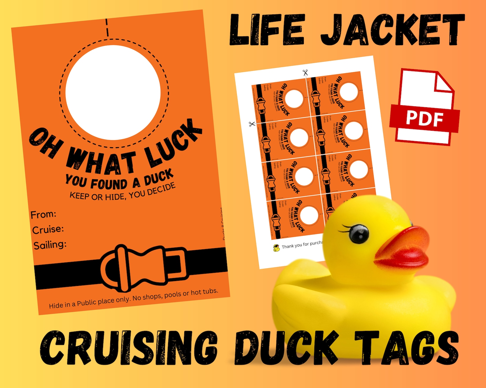 Cruise Duck Tag PDF | Cruising Duck Tags | Cruising Duck Tags Printable ...