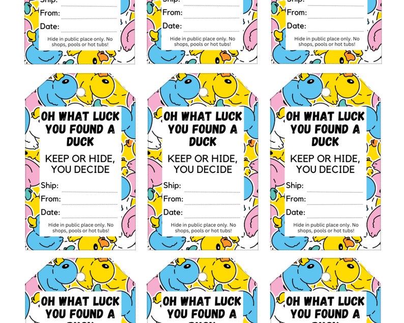 Duck Tags | Cruising Ducks | Rubber Duck Tag | Cruising Duck Game Tags ...
