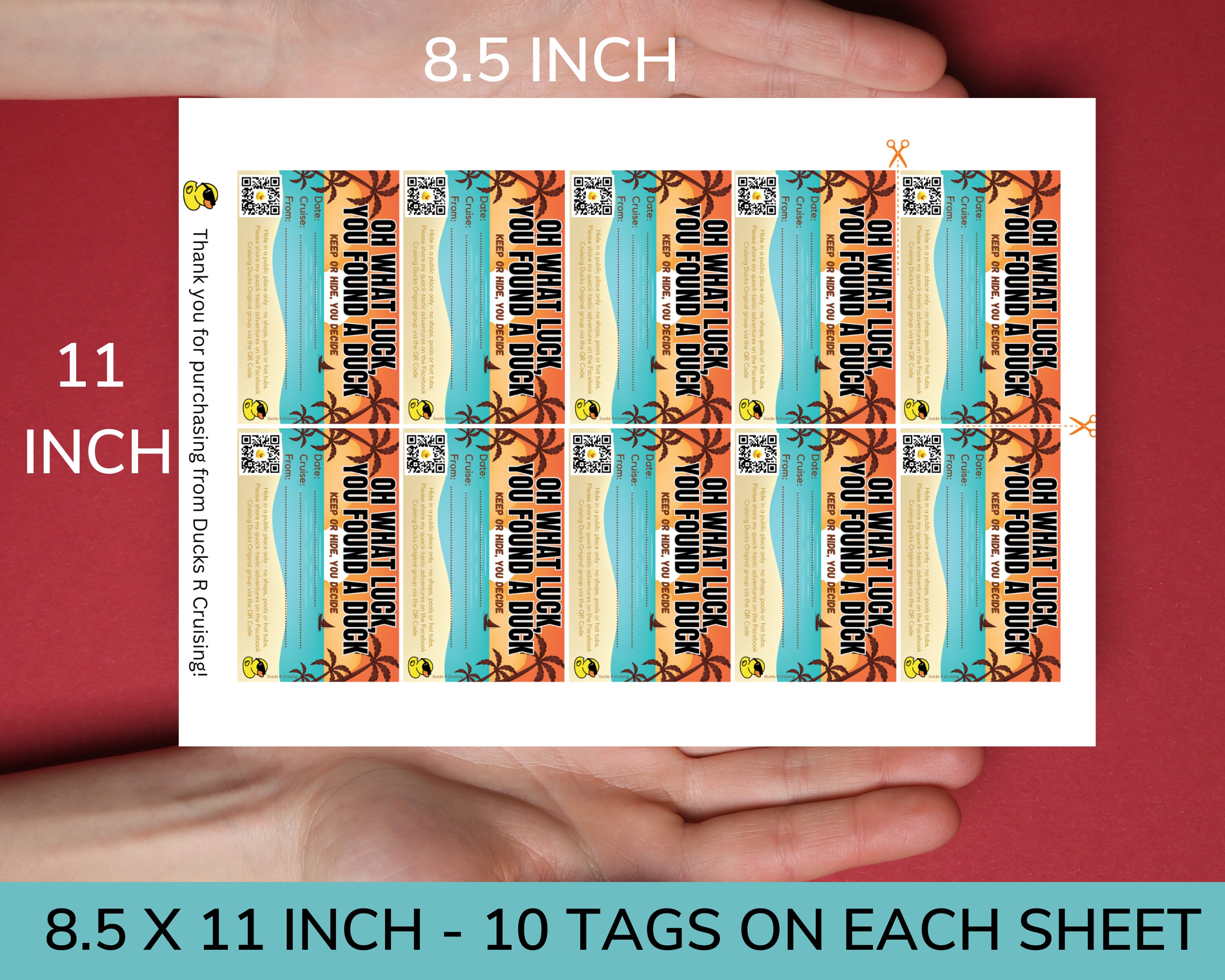 Cruise Duck Tag PDF | QR Code FB Cd Og | Cruising Duck Tags Printable ...