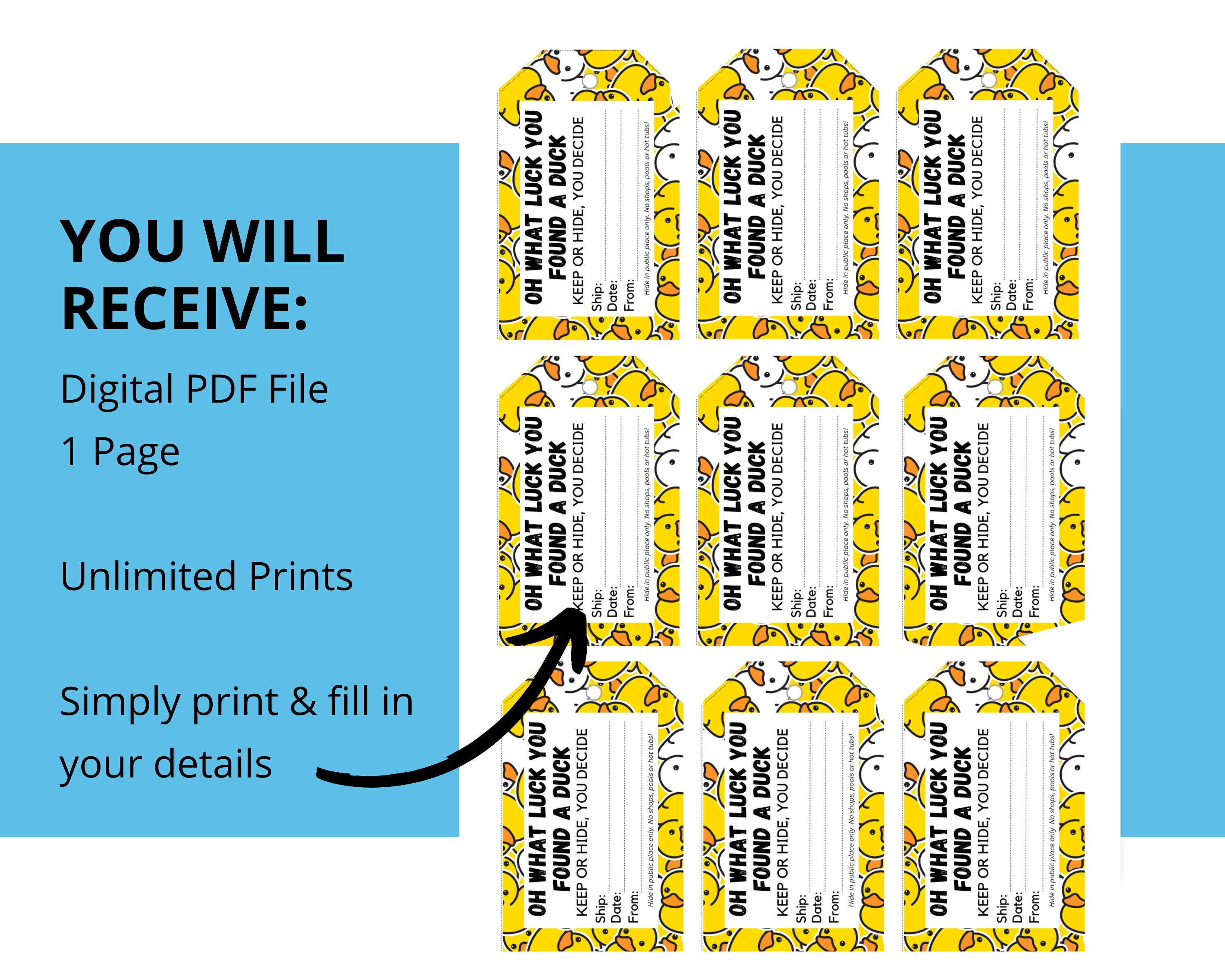 Yellow Rubber Duck Tags | Cruising Ducks | Rubber Duck Tag | Cruising ...