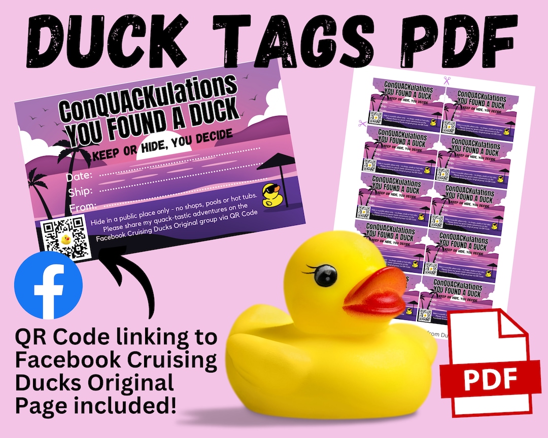 Cruise Duck Tag PDF | QR Code FB Cruising Ducks Og| Cruising Duck Tags ...
