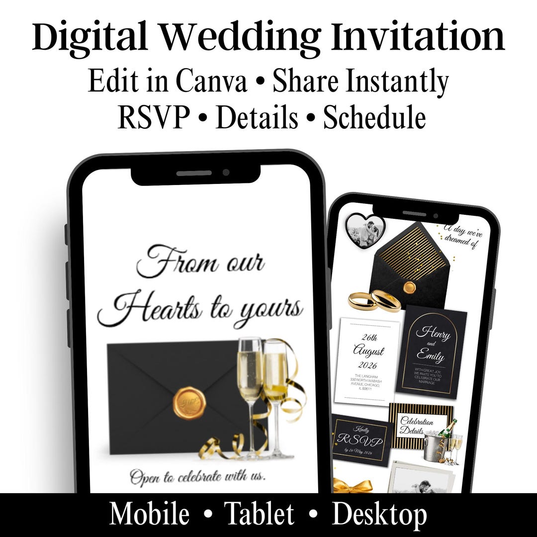 Editable Wedding Website Template – Digital Wedding Invite With ...