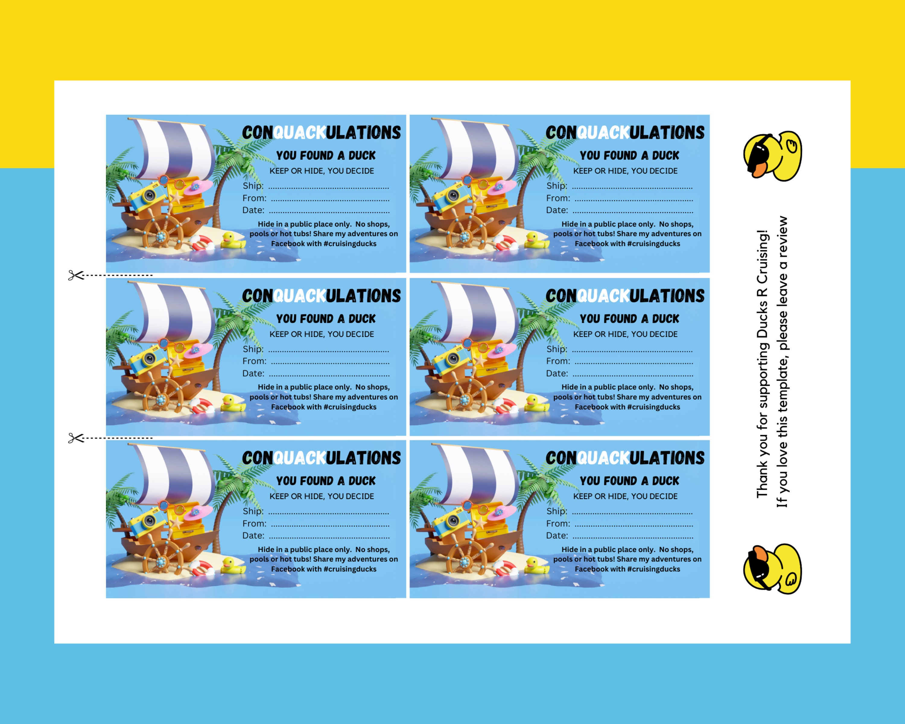 Island Cruising Duck Tags | Cruising Ducks | Rubber Duck Tag | Cruising ...