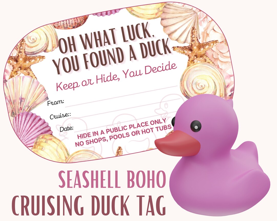 Seashell Boho Duck Tag | Cruising Ducks | Rubber Duck Tag | Cruising ...