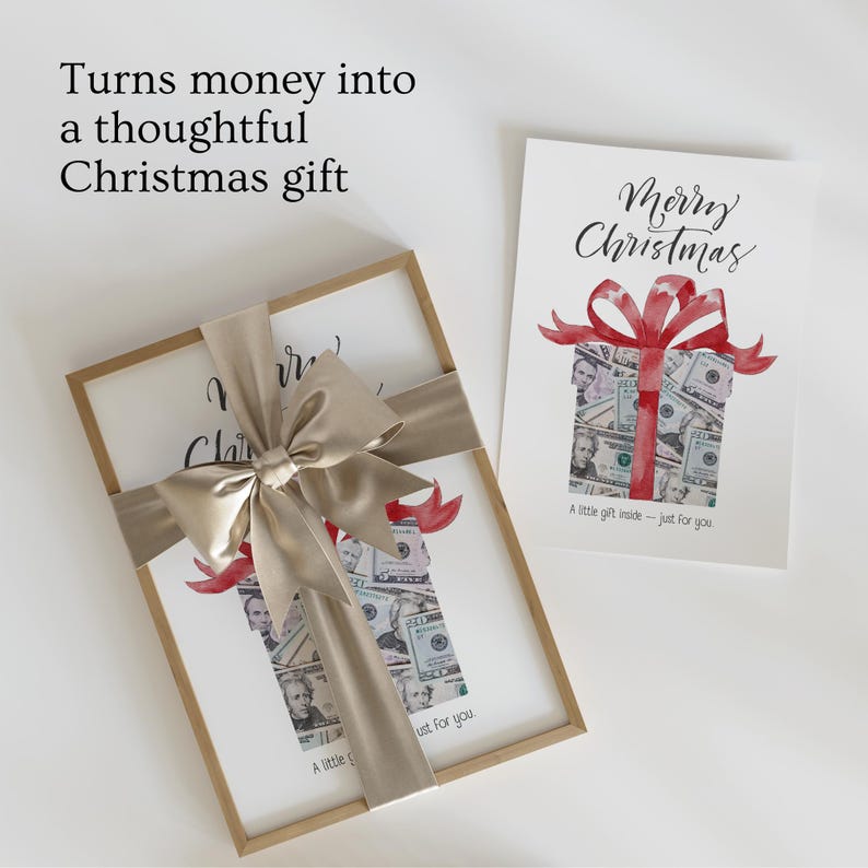 Printable Christmas Money Gift – Present Cutout Cash Poster – Easy Last ...