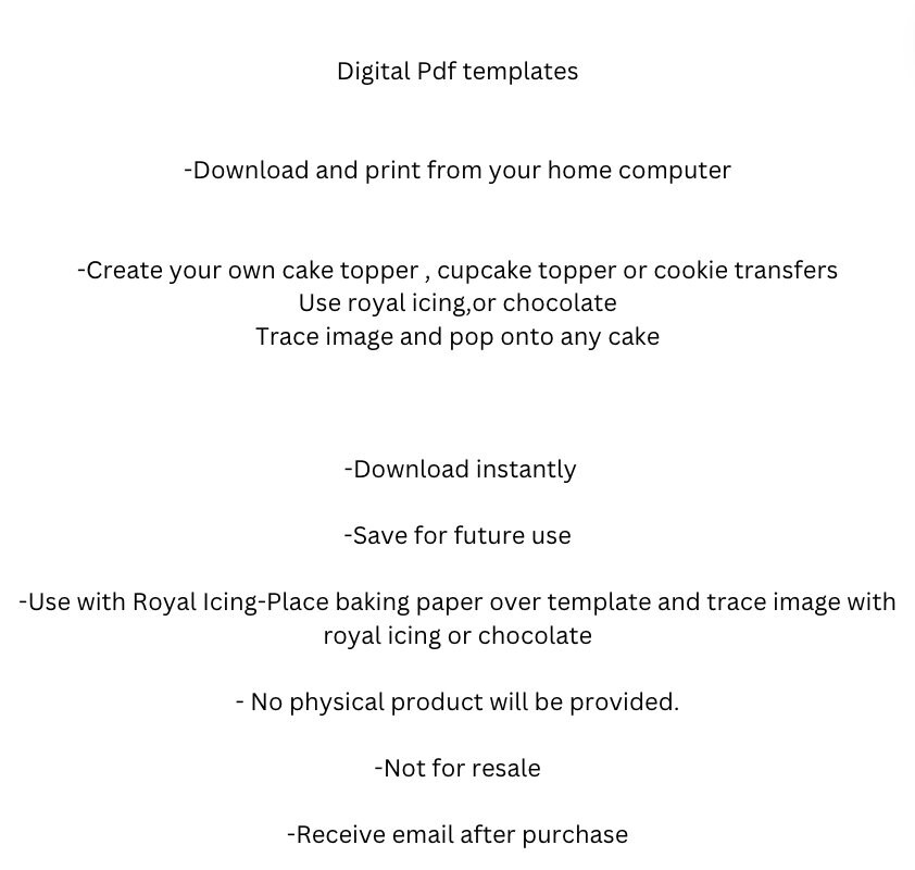 Easter Royal Icing Transfer Template, Cookie Transfers Easter, Cupcake ...