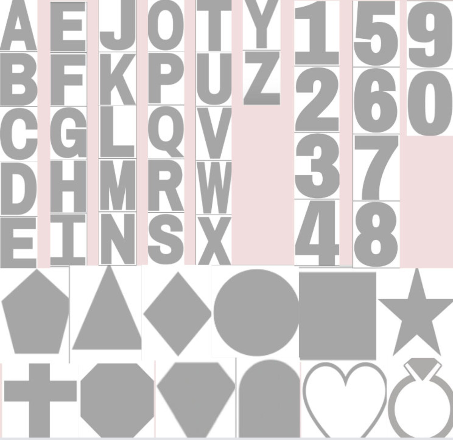 Number and Letter Cake Template Bundle, Digital Cake Template, Print ...