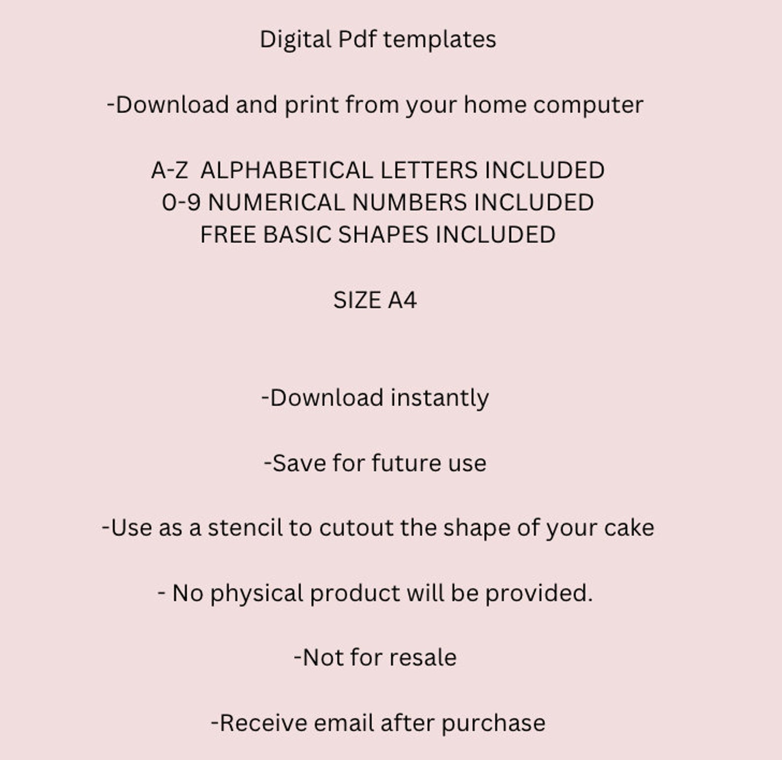 Number and Letter Cake Template Bundle, Digital Cake Template, Print ...