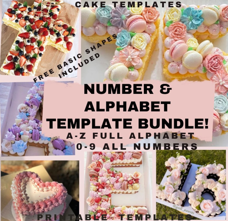 Number and Letter Cake Templates, Number Cake Template, Number Cake ...