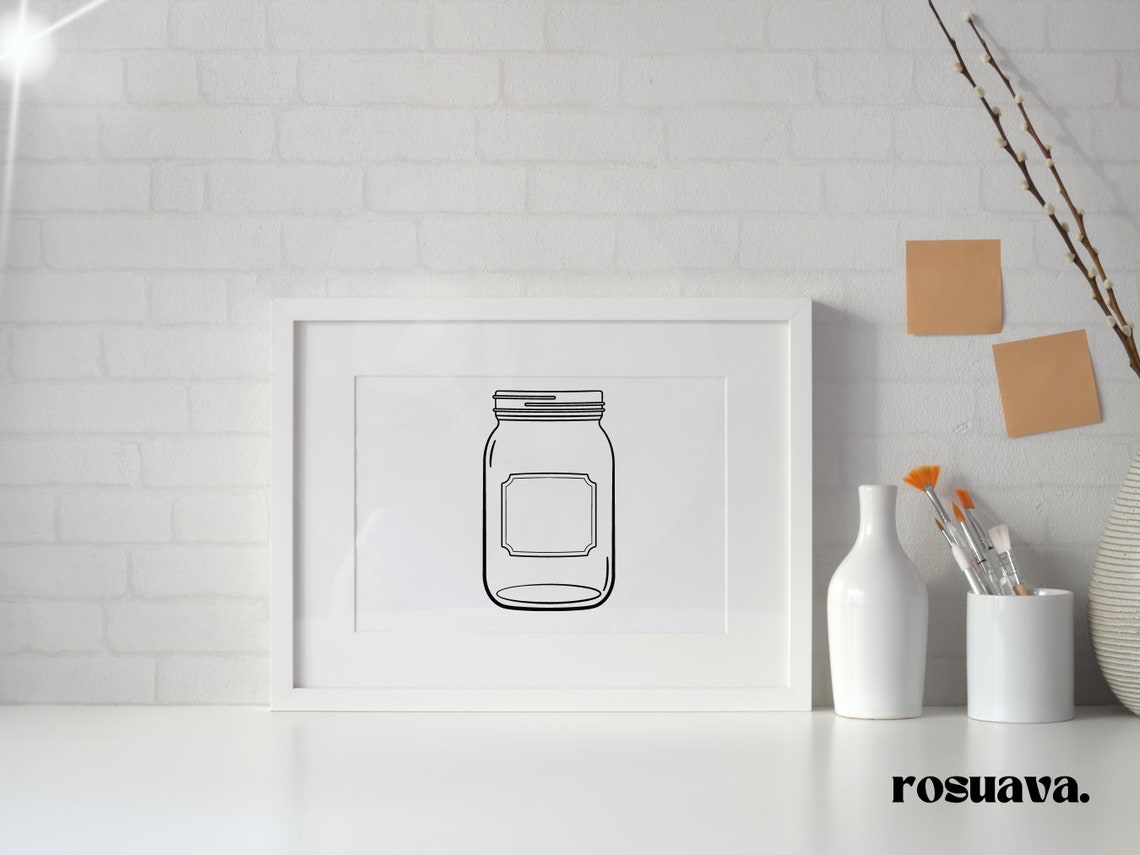 Mason Jar Svg | Ball Jar Svg | Glass Jar Svg | Mason Jar Cut File ...