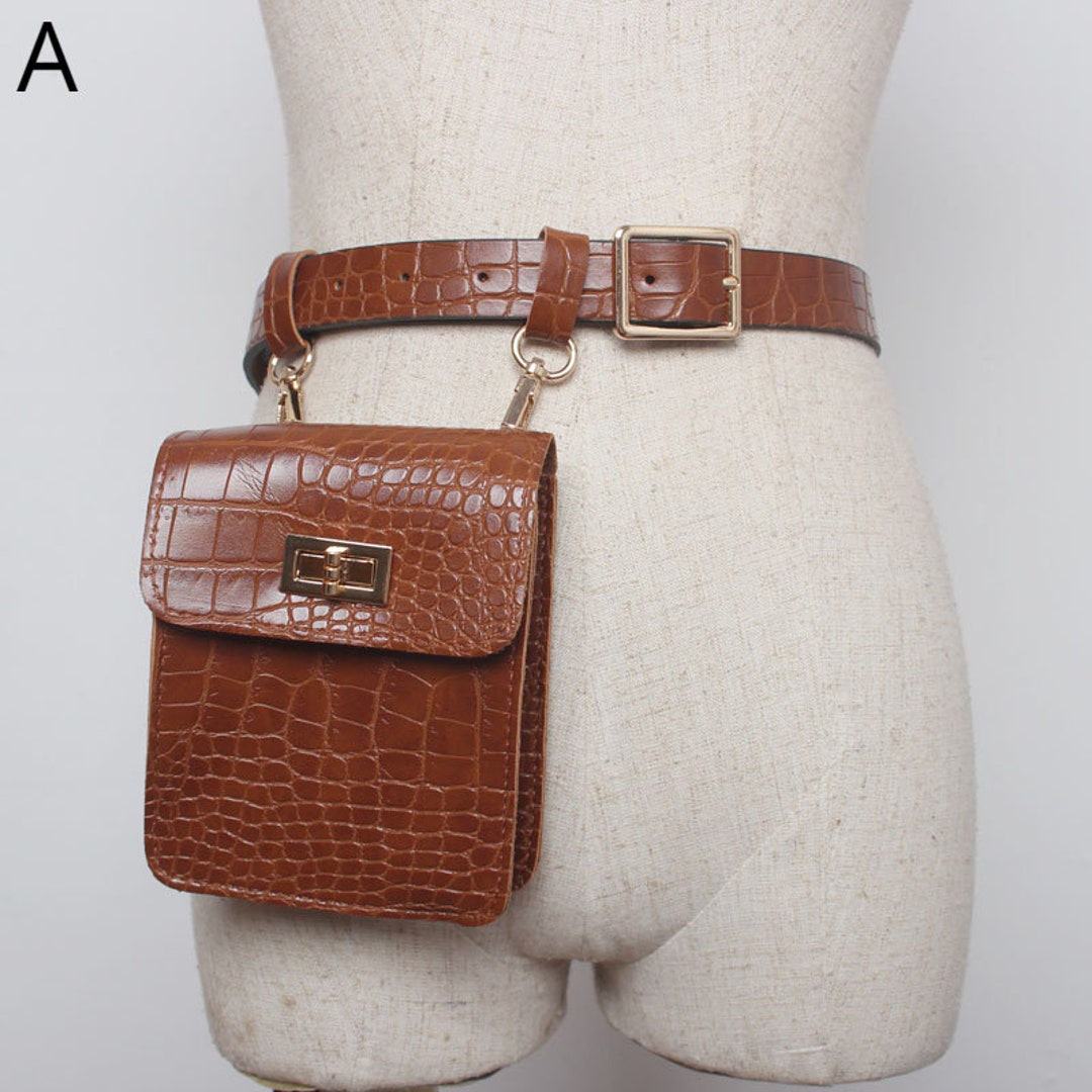 Brown Steampunk Leather Fanny Pack, Leather Belt Bag, Neutral Sling Bag ...