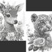 30 Baby Animals on White Grayscale Coloring Pages Printable Adult ...