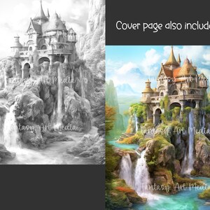 25 Ancient Stone Castles Coloring Pages | Printable Adult Grayscale ...