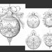 Christmas Baubles Coloring Pages: 60 Grayscale Designs (printable PDF ...