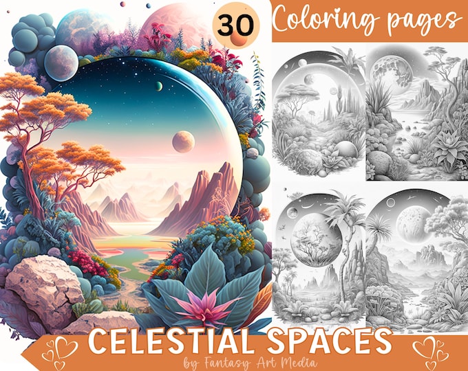 Outer Space Coloring Pages PDF Bundle 43 High Quality Images Instant ...