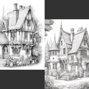 25 Bavarian Cottages Coloring Pages | Printable Adult Medieval German ...