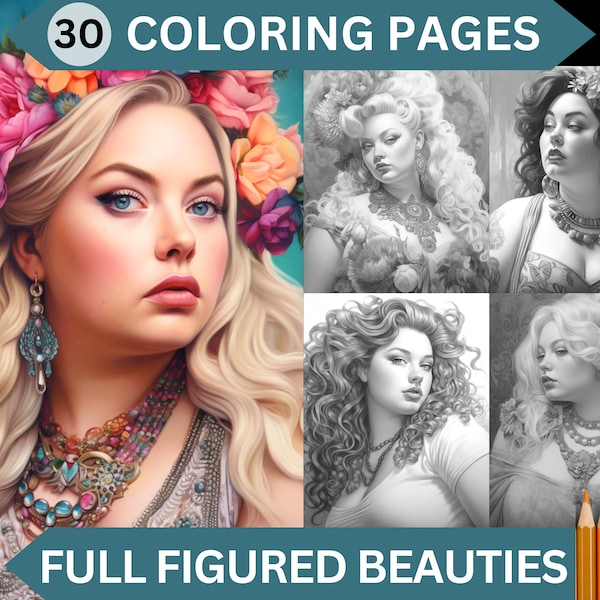 Coloring Pages Curvy - Etsy