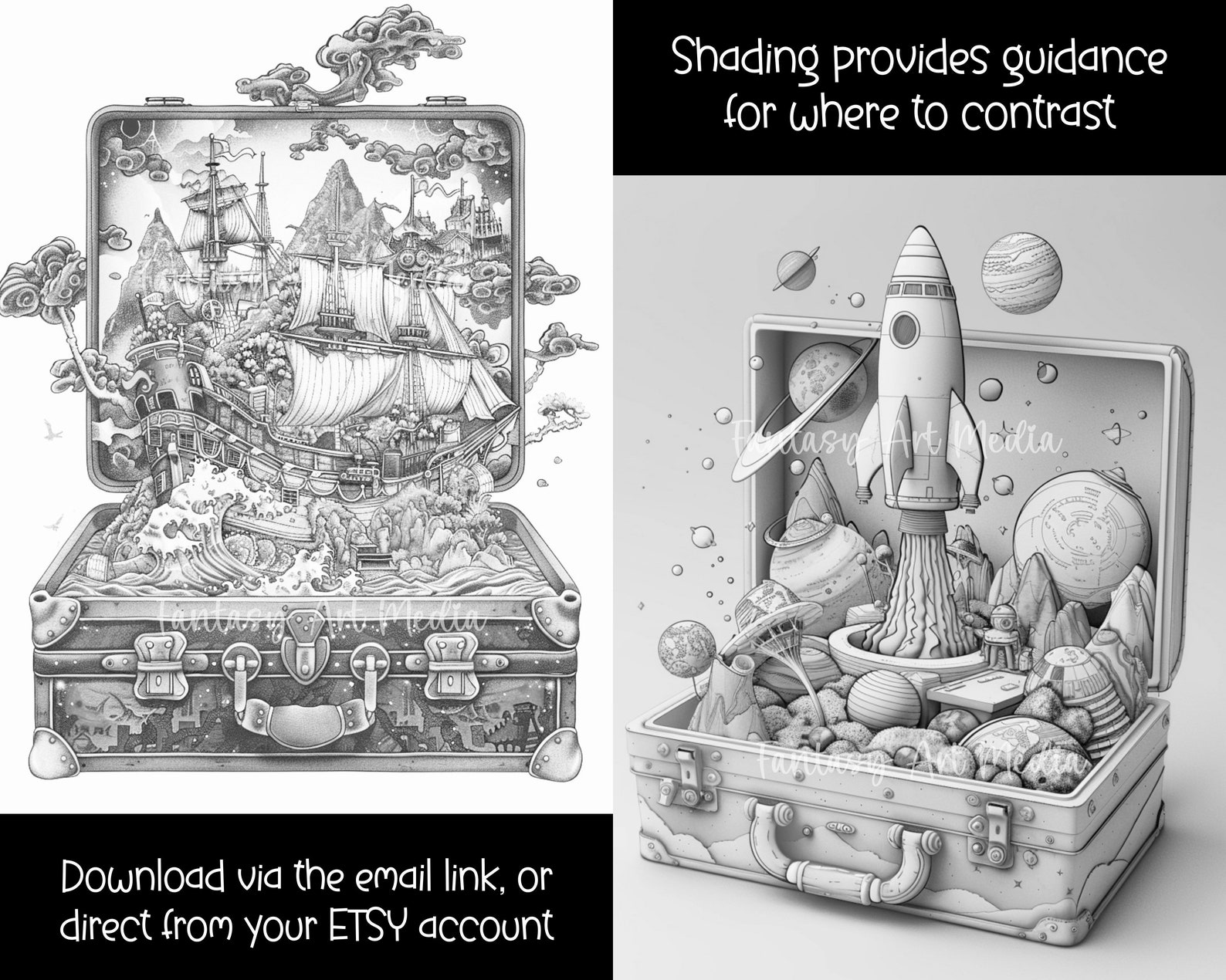 A Case of Adventure Coloring Pages | Printable Adult Magical Fairytale ...