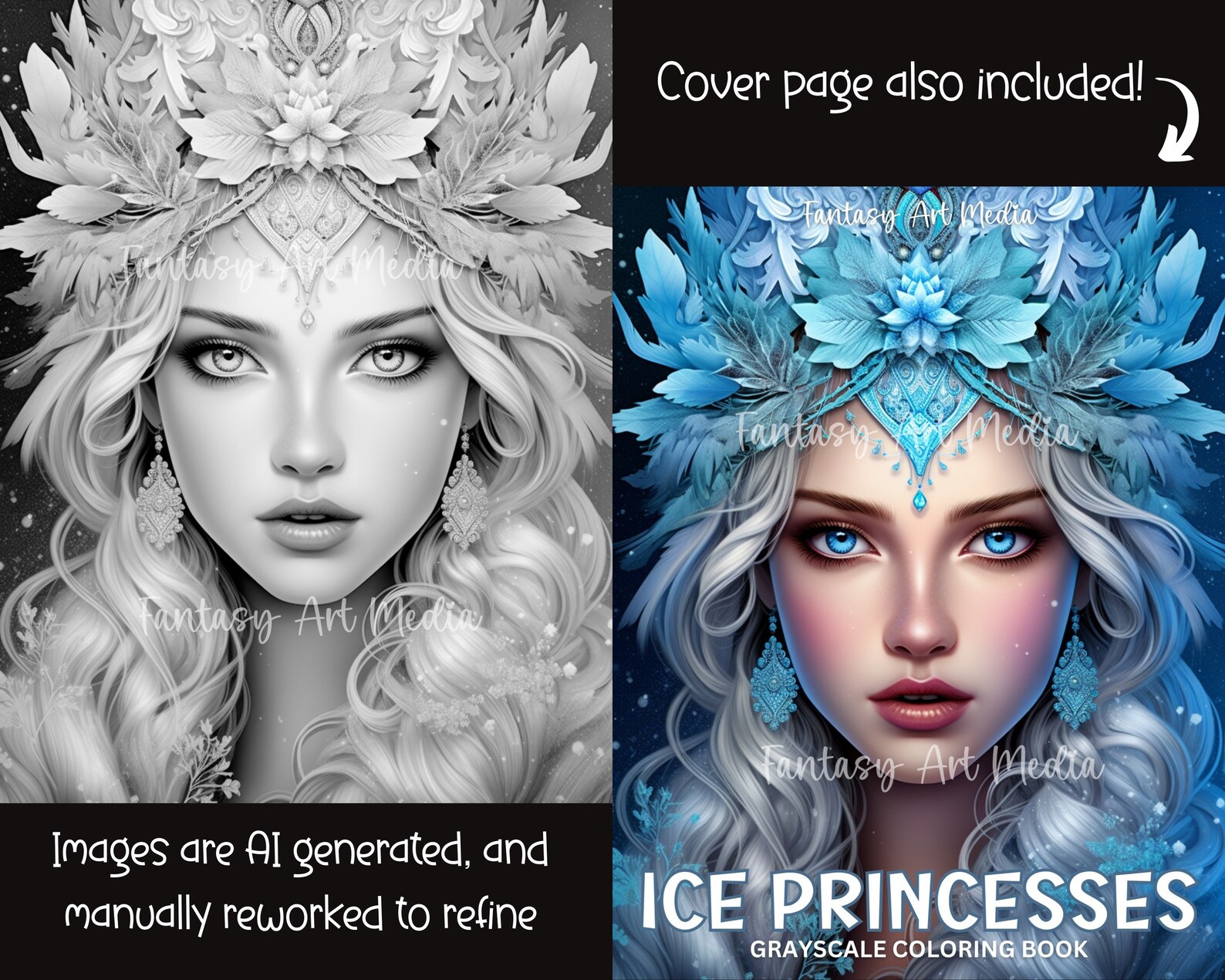 Cool Ice Princesses - 46 Beautiful Women Grayscale Coloring Pages ...