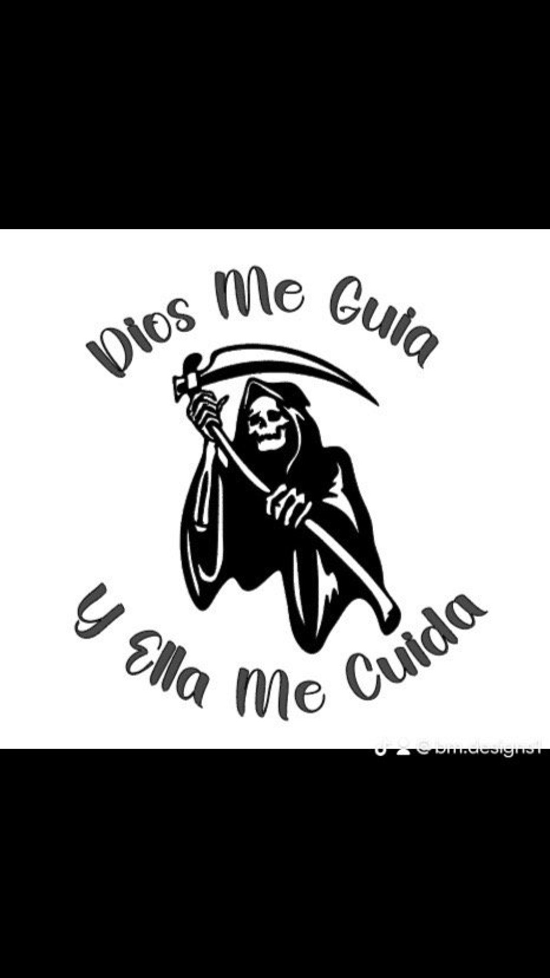 La Santa Muerte Car Decal Dios Me Cuida Ella Me Guía - Etsy