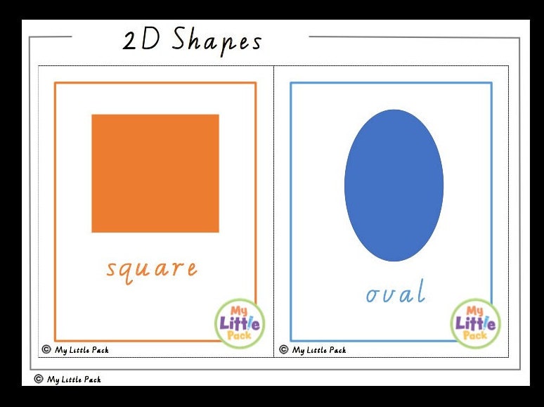 24 Colour & 2D Shape Cards - Etsy
