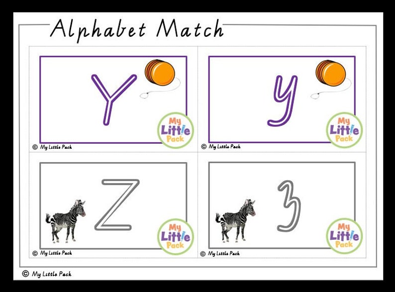 Alphabet and Number Match Cards - Etsy