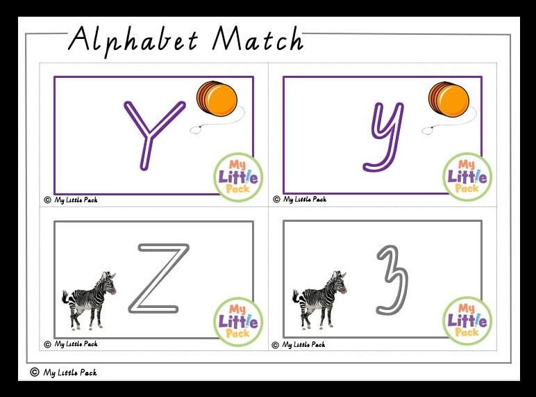 Alphabet and Number Match Cards - Etsy