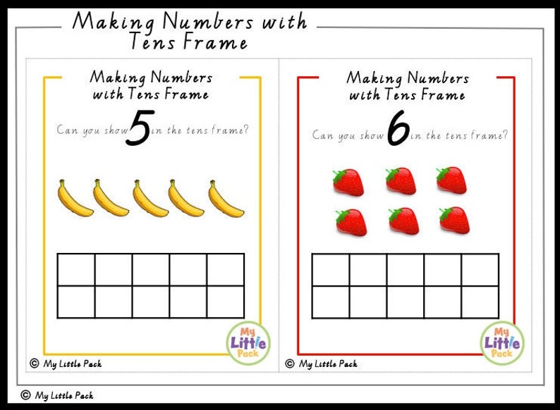 Making Numbers With Five and Ten Frames - Etsy