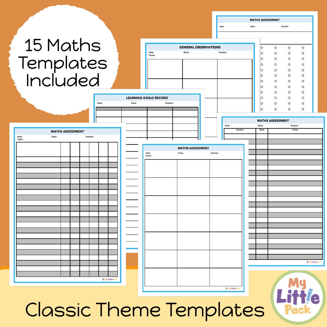 111 Teacher Assessment Record TEMPLATES - Classic Theme - Etsy