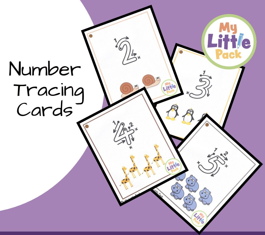 Number Tracing Cards - Etsy
