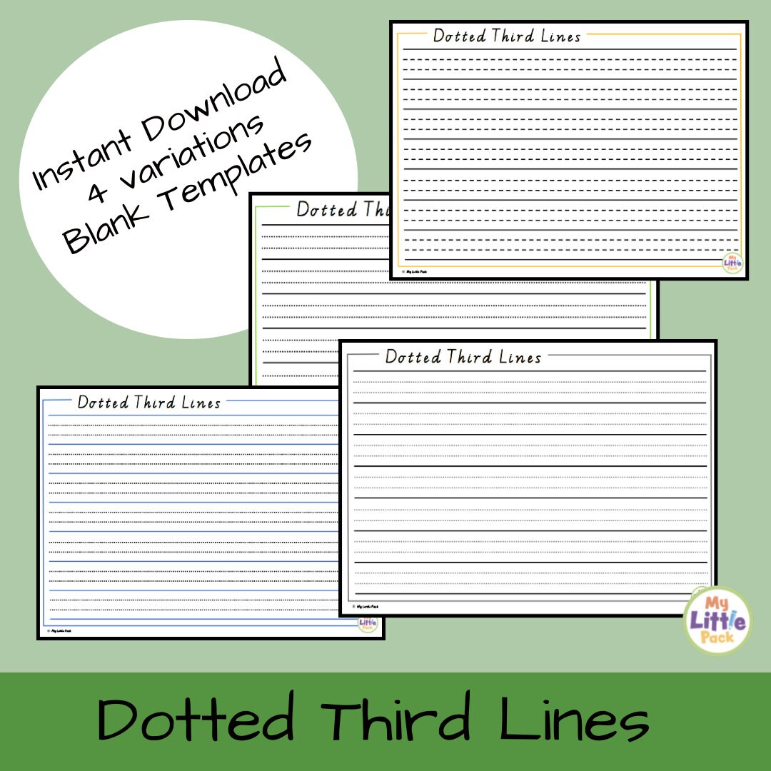 Dotted Third Lines - Blank Templates - Etsy