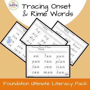 Rhyming Words Printable Activity - Onset & Rime Activities - Etsy