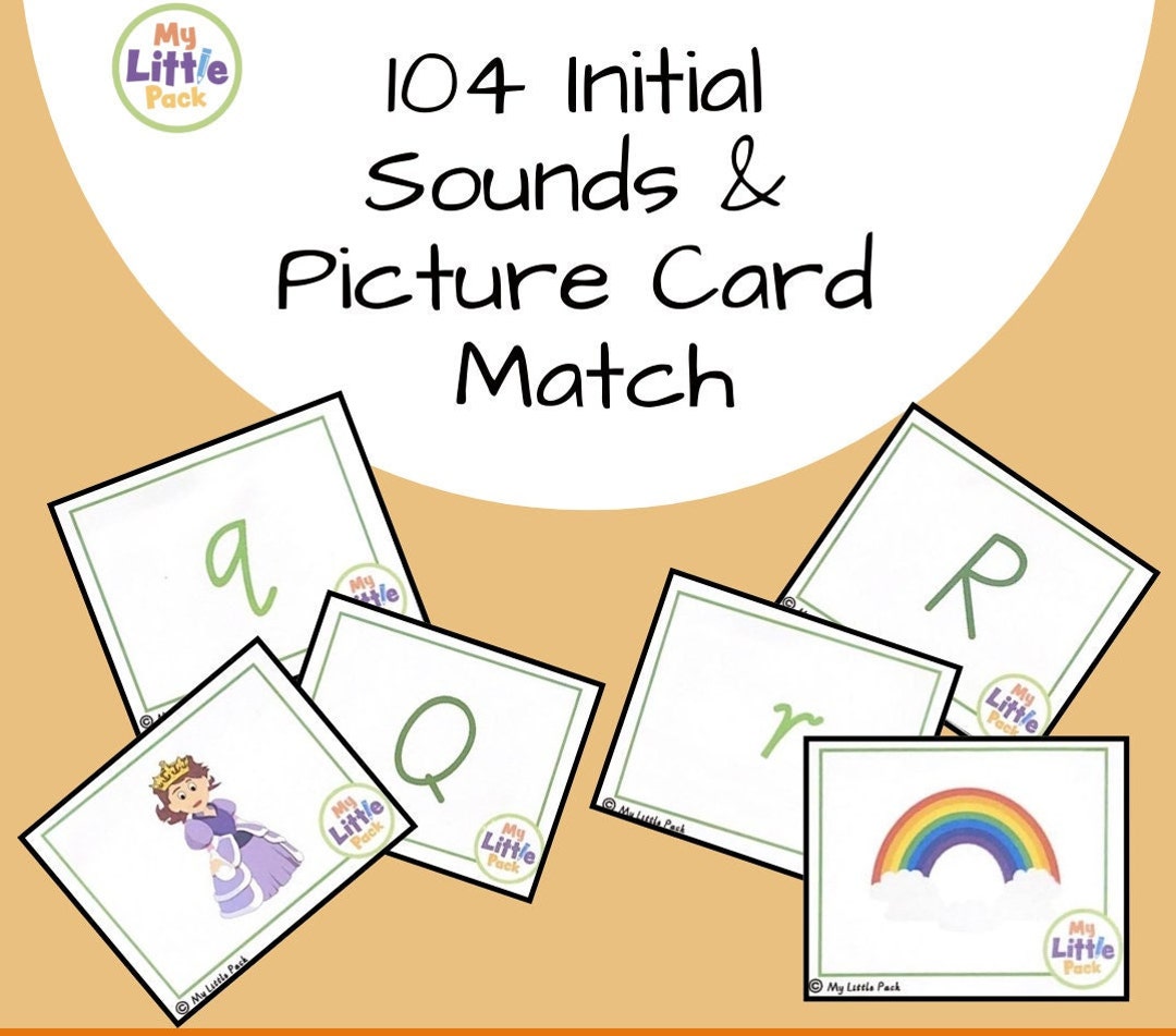 104 Initial Sounds and Picture Match Cards - Etsy