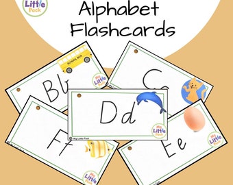 Alphabet Flash Cards, Lowercase Letters, Alphabet Learning Cards ...