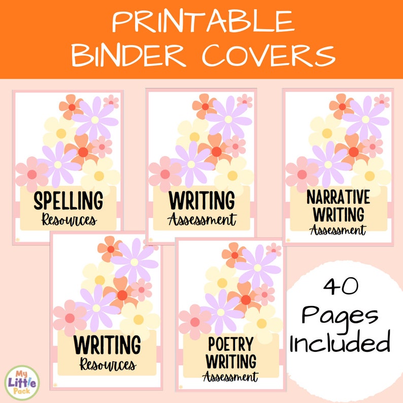 PRINTABLE I Beautifully Designed Teacher Binder Covers I Floral Theme I ...
