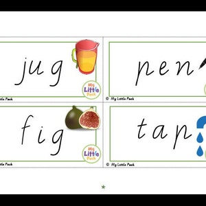 CVC (consonant, Vowel, Consonant) Words Flashcards - Etsy