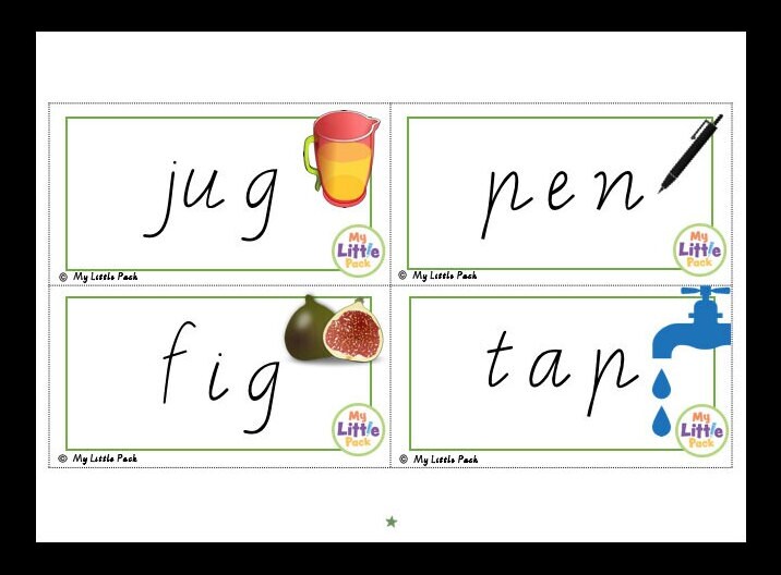 CVC (consonant, Vowel, Consonant) Words Flashcards - Etsy