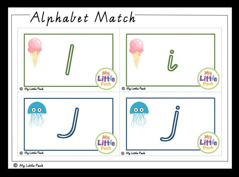 Alphabet and Number Match Cards - Etsy