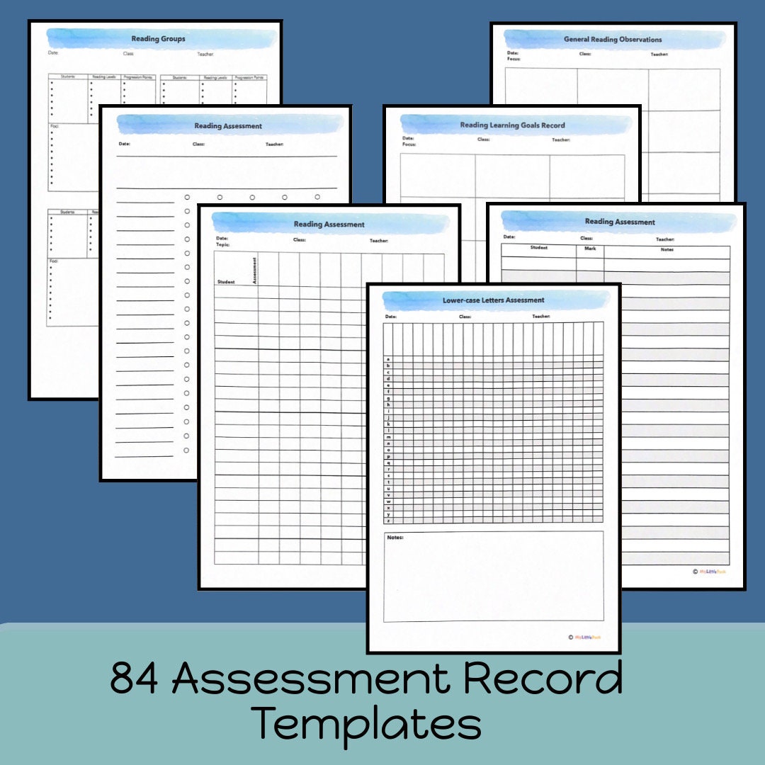 84 Teacher Assessment Record TEMPLATES - Watermark Theme - Etsy