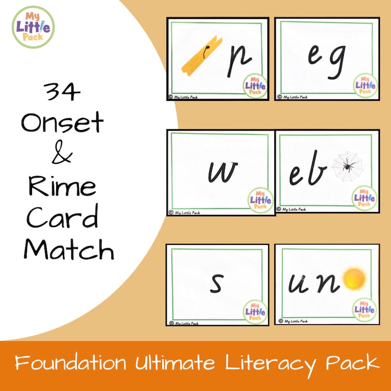 Rhyming Words Printable Activity - Onset & Rime Activities - Etsy