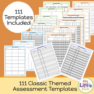 111 Teacher Assessment Record TEMPLATES - Classic Theme - Etsy