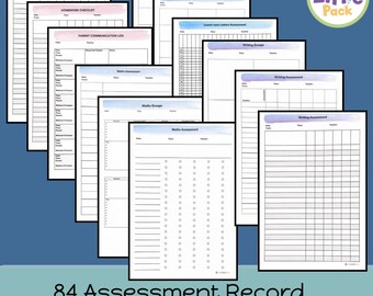 111 Teacher Assessment Record TEMPLATES - Classic Theme - Etsy